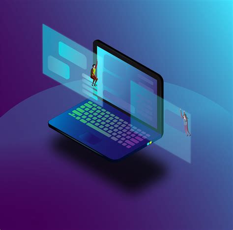 Isometric Laptop Illustration With Characters On Behance
