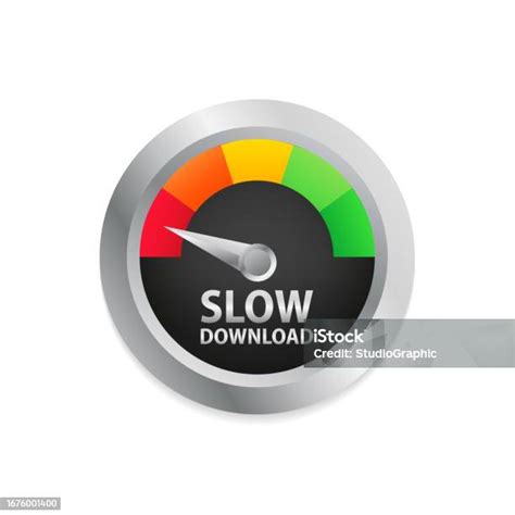 Round Speedometer Slow Download Speed Indicators Speedometer Fast And Slow Download Of