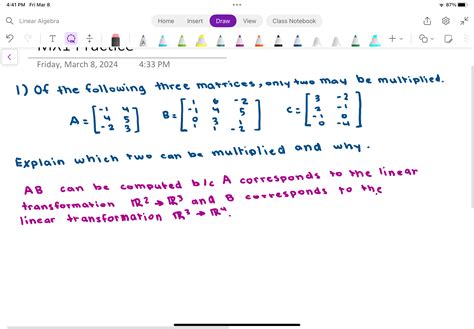 [linear Algebra} Multiplying Matrices R Homeworkhelp