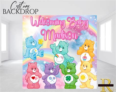 Care Bears Pastel Backdrop Care Bears Banner Care Bear Birthday Ba