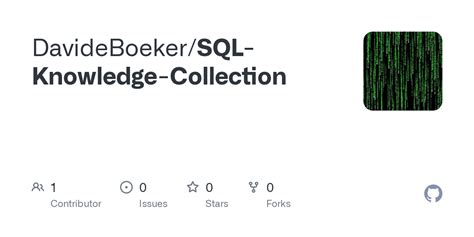 Github Davideboekersql Knowledge Collection