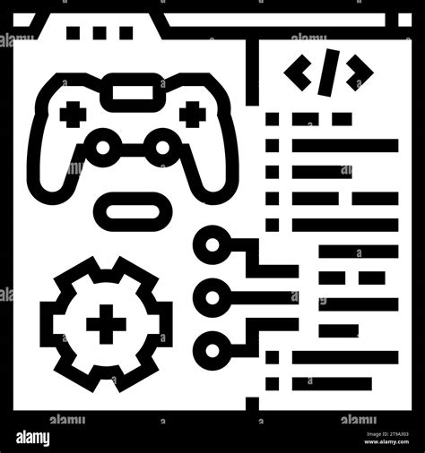 Programming Game Development Line Icon Vector Illustration Stock Vector