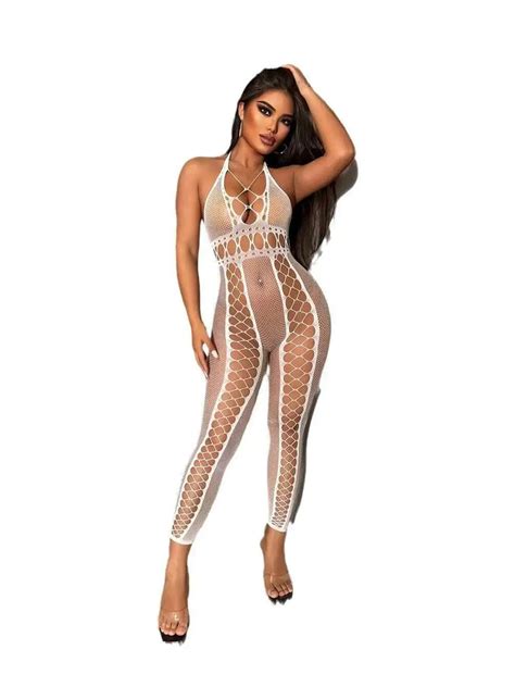 Sexy Plus Size Bodysuit Lingerie Women Backless Nyon Nightz