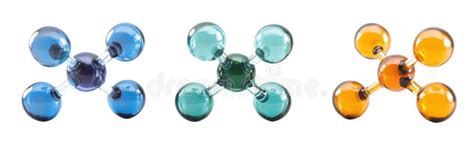 Colorful Molecular Structures Showcasing Blue Green And Orange Glass Spheres Representing
