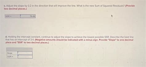 Solved Minimize The Sum Of Squared Residuals Interact With Chegg Com