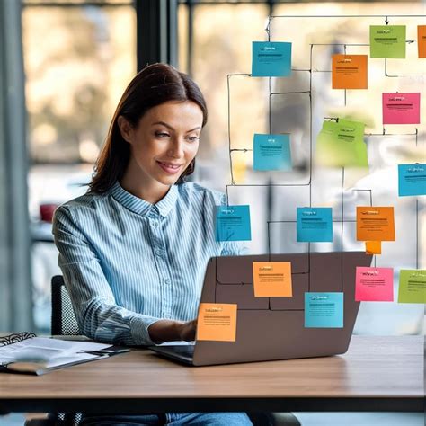 Business Developer Is Utilizing The Kanban Board Framework On A Laptop