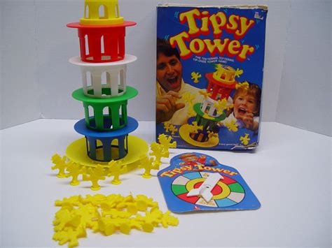 Tipsy Tower Game Milton Bradley 1991 Balance Game Tower Games