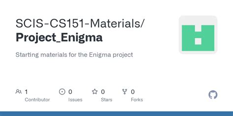 Github Scis Cs151 Materials Project Enigma Starting Materials For The Enigma Project