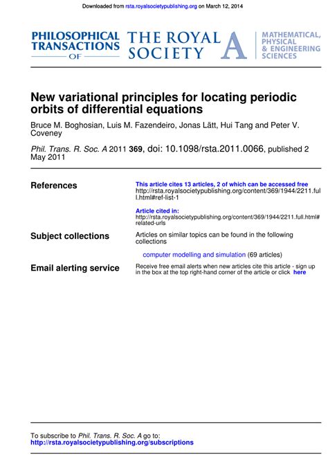 Pdf New Variational Principles For Locating Periodic Orbits Of Differential Equations