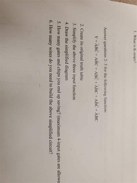 solved 1 what is k maps answer questions 2 5 for the