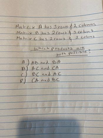 Answered Matrix A Has Rows Columns Matrix B Has Rows Colums Matrix C Has Rows By