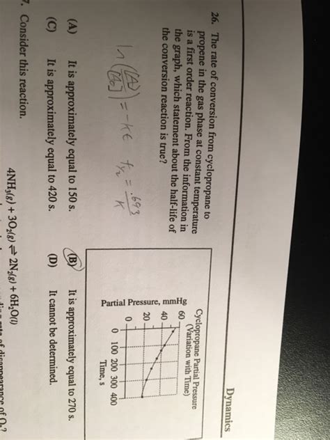 Solved The Rate Of Conversion From Cyclopropane To Propene