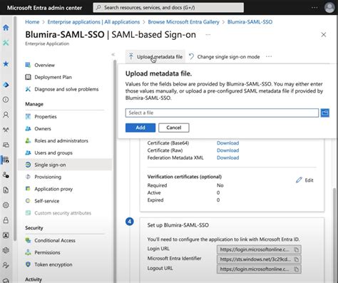 Configuring Saml Sso With Microsoft Entra Blumira Support