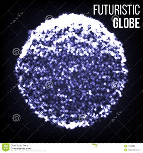 Dots Array And Lines Vector Illustration Big Data Visualization