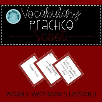 Wordly Wise Book 5 Lesson 3 Scoot Game Review By Are We There Yet