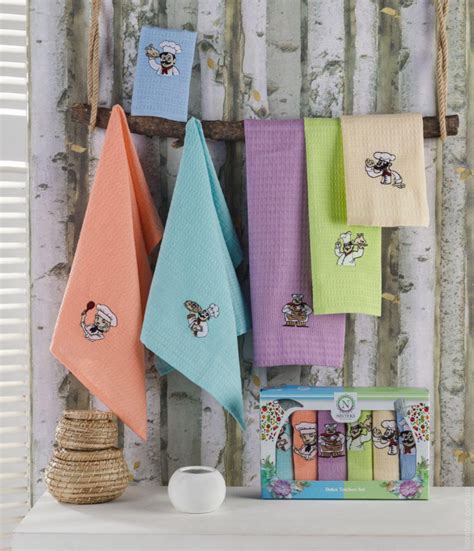 Кухонные полотенца Вафельные ТМ Nilteks хлопок 40 60 6шт купить в интернет магазине Homtex