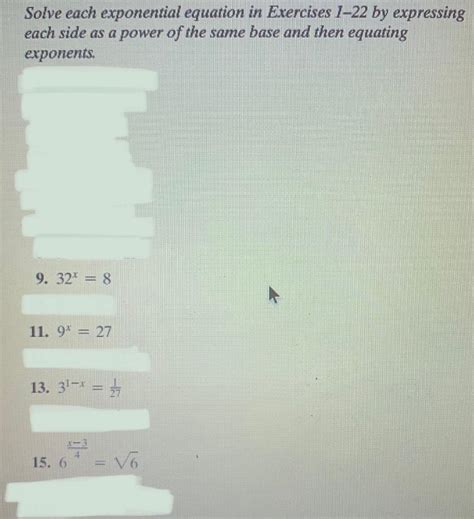 Solved Solve Each Exponential Equation In Exercises By Chegg