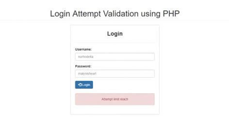 How To Create A Login Attempt Validation Using Php Codemint Login