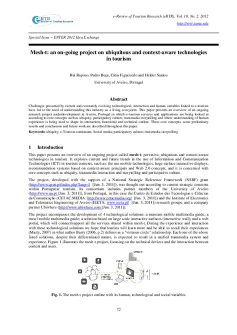 Pdf Ubiquitous Technologies In E Tourism