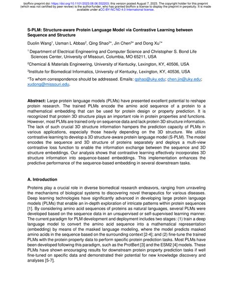 pdf s plm structure aware protein language model via contrastive learning between sequence