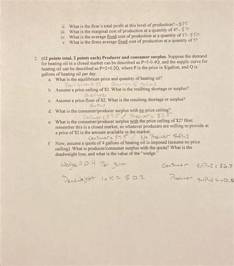 solved 1 8 points total ½2 point each production costs