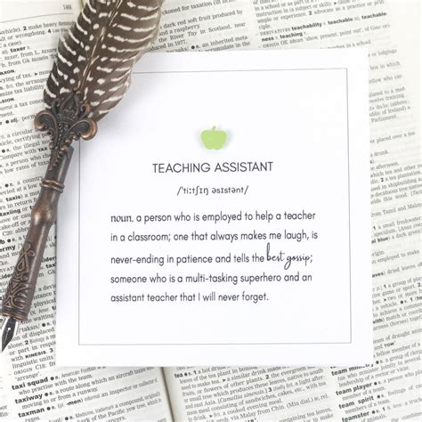 Definition Of Teaching Assistant Personalised Card By Nyoki Handmade London