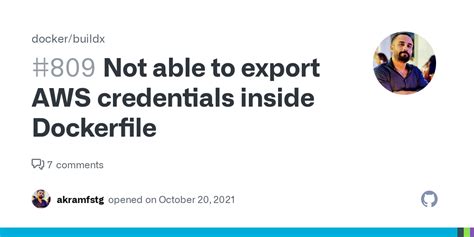 Not Able To Export Aws Credentials Inside Dockerfile · Issue 809