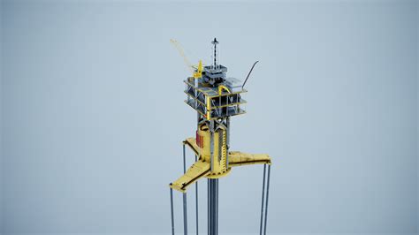 3d Model Old Tpl Tension Leg Oil Platform Turbosquid 2375112