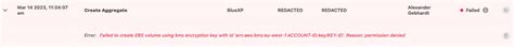 aws permissions for the connector page is missing kms permissions