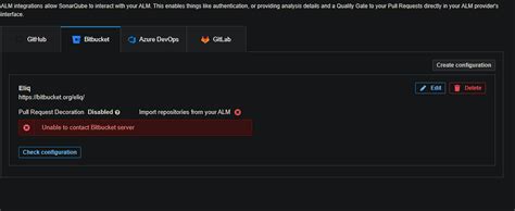 Integration Configurations To Bitbucket Fails Sonarqube Server