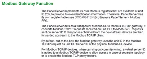 solved panel server modbus gateway behavior schneider electric community