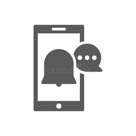 Message Notification Bell Icon Mobile Alarm Icon Stock Vector