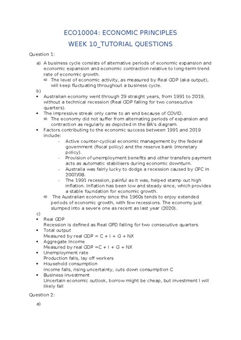 Eco Hw Week Eco Hw Week ECO ECONOMIC PRINCIPLES WEEK TUTORIAL QUESTIONS