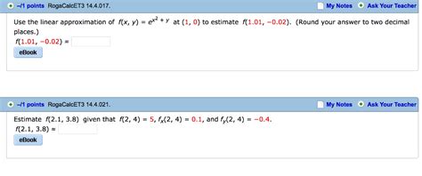 solved use the linear approximation of f x y e x 2 y
