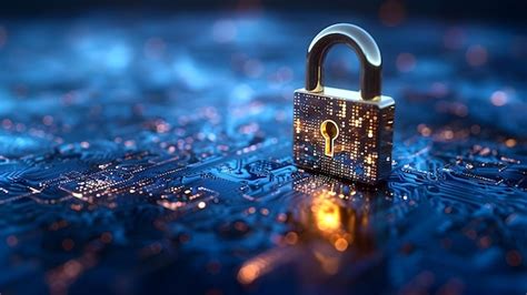 Premium Photo Secure Digital Lock Guarding Cyber Data On Circuitry Concept Cybersecurity