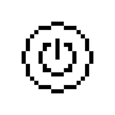 Premium Vector Black Power Button Pixel Art Icon Vector Illustration