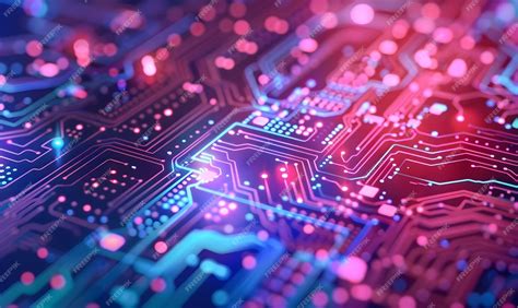 Abstract Digital Circuit Board With Glowing Lines Premium Ai Generated Image