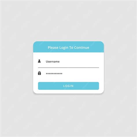 웹 사이트 및 앱 Ui를 위한 파란색과 색 로그인 양식 디자인 프리미엄 벡터