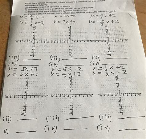 Solved I ﻿graph Each System Of Equations On Desmos Iii
