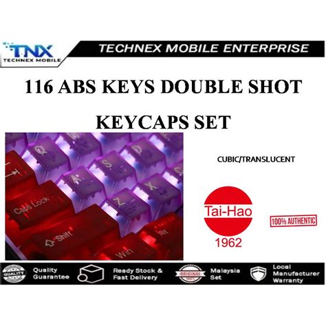 tnx tai hao abs 116 keys double shot normal translucent keycaps set
