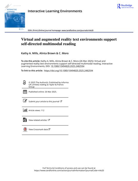 pdf virtual and augmented reality text environments support self