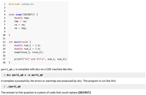Solved Include 1 2 3 4 5 6 7 Void Swap Secret