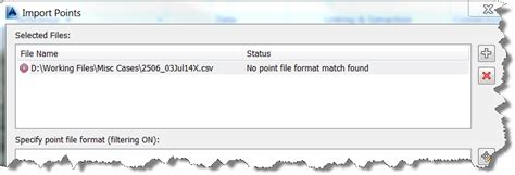 No Point File Format Match Found When Importing A Point File In Civil 3d