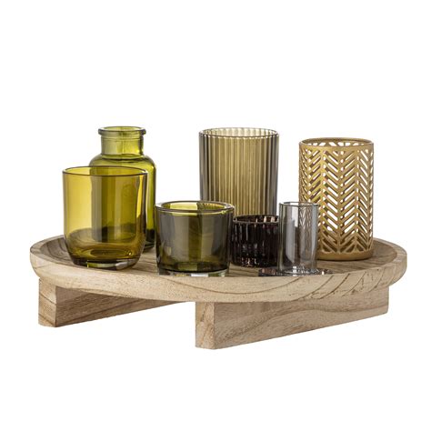 Bloomingville Sanga Theelichthouder Naturelle Set Van 8 Rond
