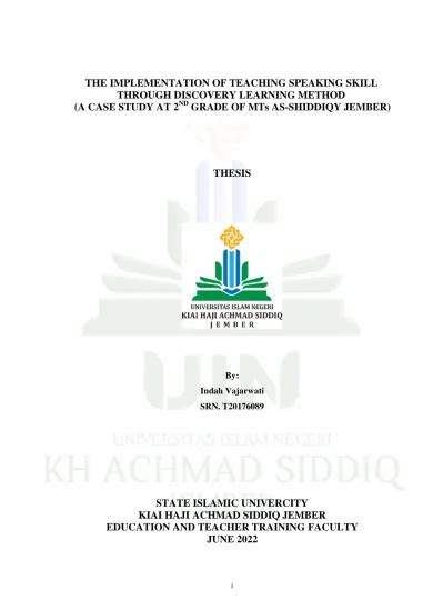 the implementation of teaching speaking skill through discovery