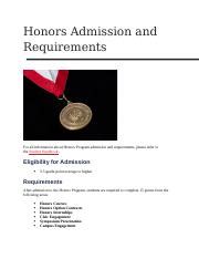 Requirements And Eligibility For Honors Program Admission Course Hero