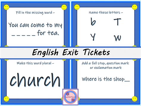 English Exit Tickets Year Teaching Resources