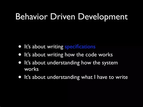 Behavior Driven Development Ppt