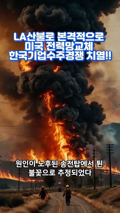 La산불로 미국 전력망 교체 사업 본격화한국기업 수주경쟁 치열 La산불전력망교체뉴스 이슈shorts Youtube