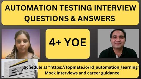 Automation Testing Interview Questions And Answers Rd Automation Learning Youtube